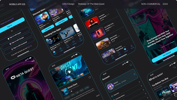 Redesign of the Meta Quest Mobile App iOS UI UX Design
